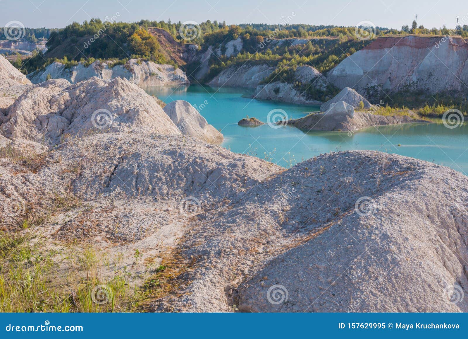 Chalk Quarry in Belarus in Summer Stock Image - Image of krichev ...