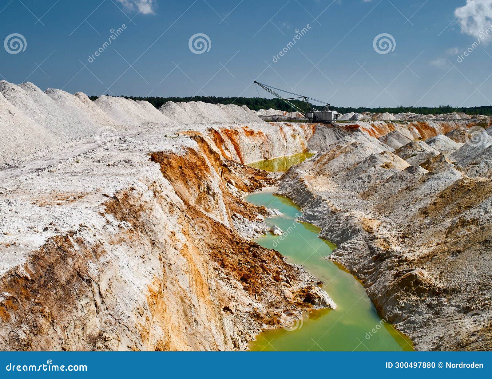Chalk Quarry High Ledge of the Mine, Filled with Water Stock Photo ...