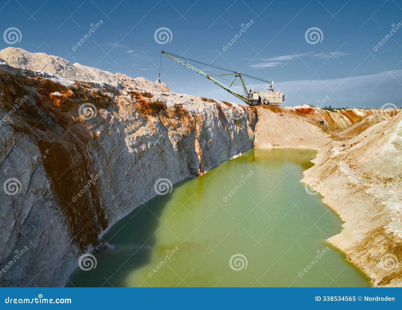 Chalk Quarry High Ledge of the Mine, Filled with Water Stock Image ...