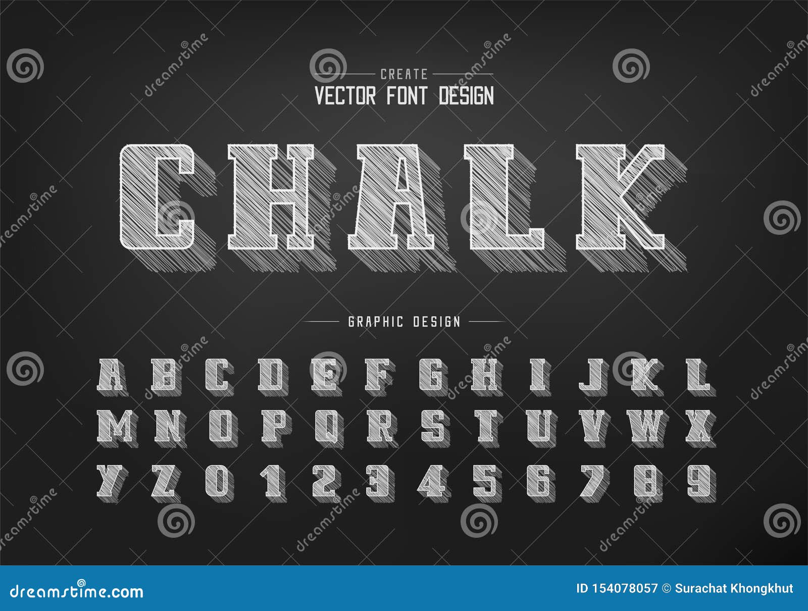 Chalk Shadow Font And Alphabet Vector, Pencil Sketch Tall Typeface ...