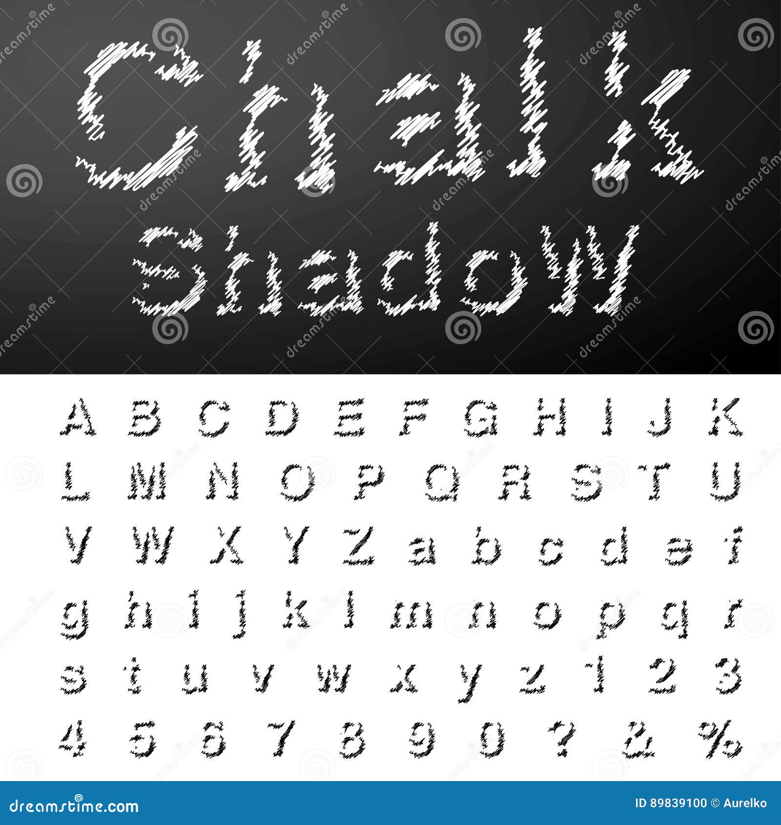 Chalk simple shadow stock vector. Illustration of blackboard - 89839100