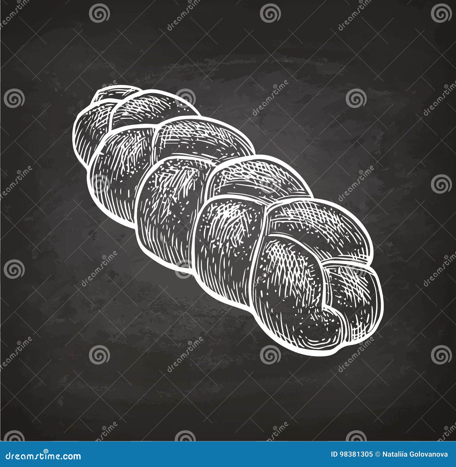 Challah Bread.. Vector Black Hand Drawn Vintage Engraving ...