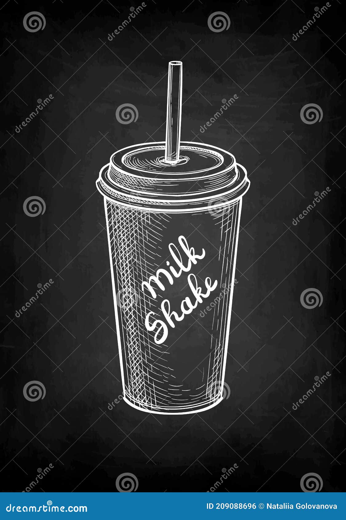 Chalk sketch of milkshake. stock vector. Illustration of chocolate ...