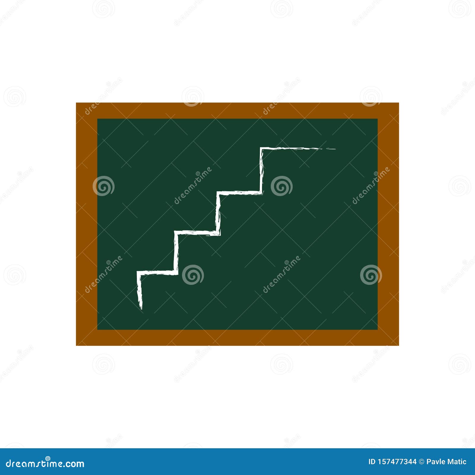 Chalk steps on black board stock vector. Illustration of walkway ...