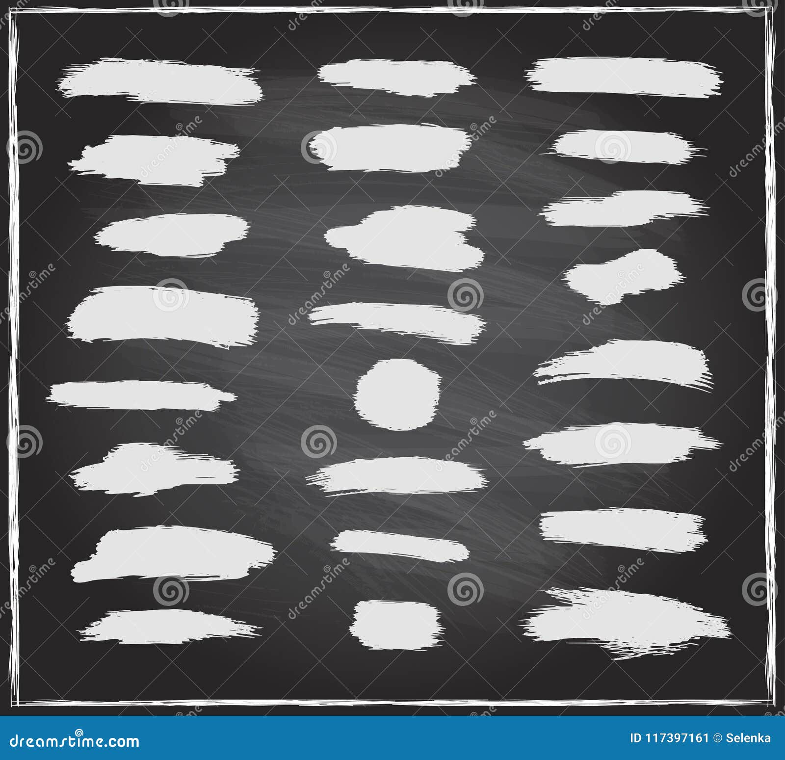 Chalk Strokes Set on a Blackboard Stock Vector - Illustration of modern ...