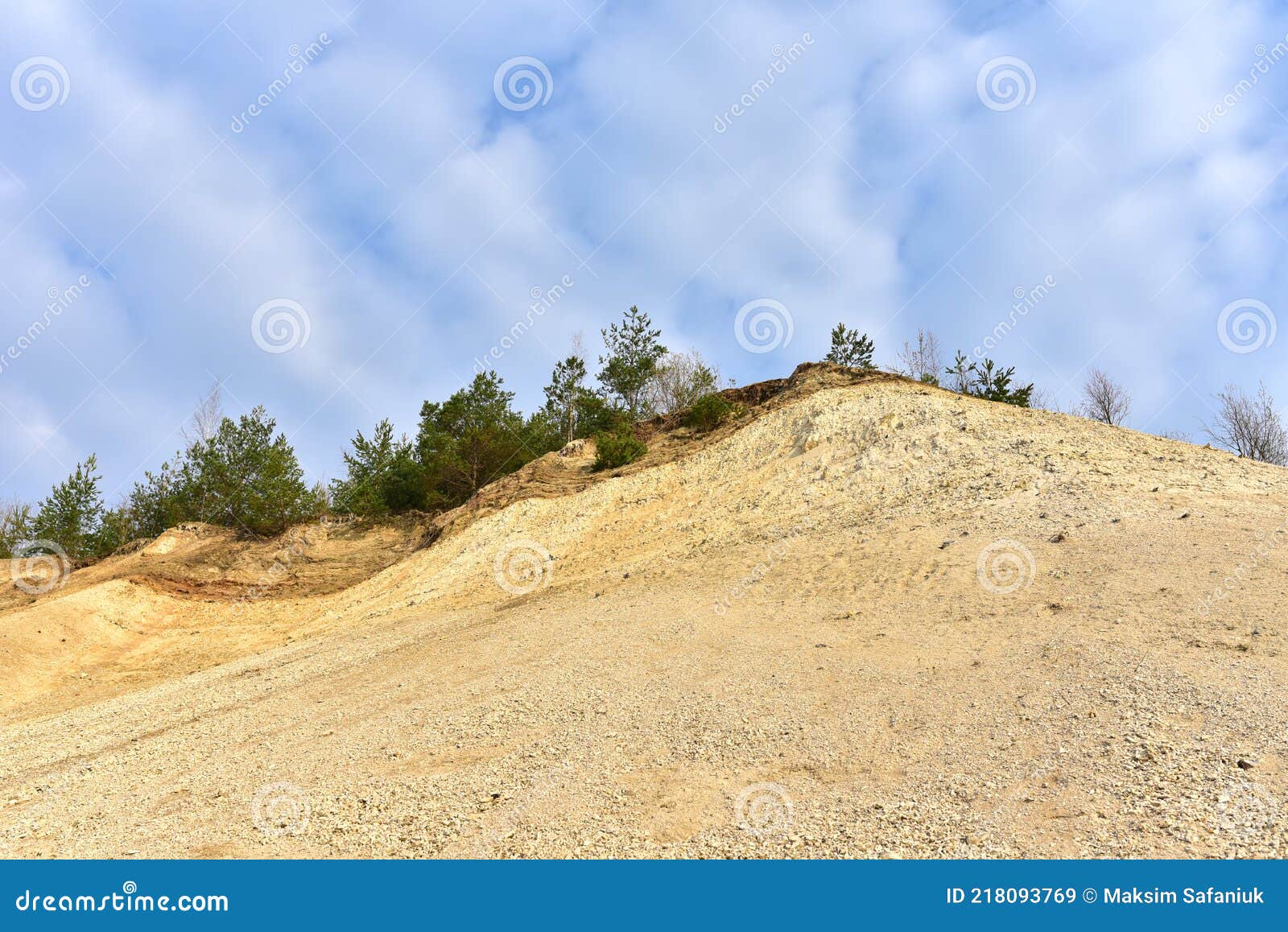Chalk Structure on Artificial Mountain after Quarry Mining. Technogenic ...