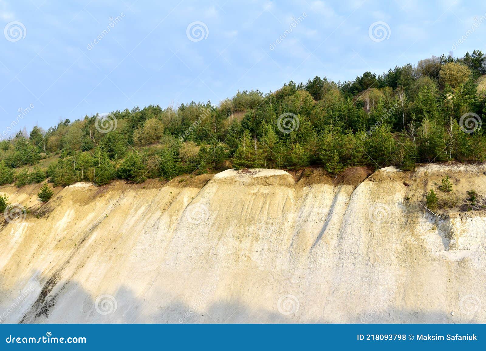 Chalk Structure on Artificial Mountain after Quarry Mining. Technogenic ...