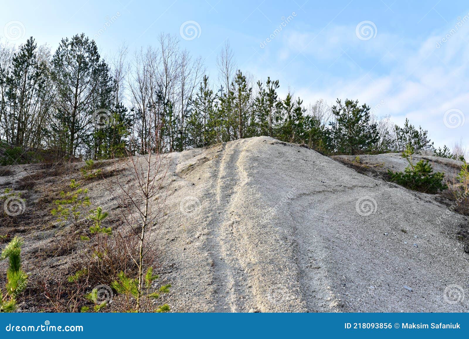 Chalk Structure on Artificial Mountain after Quarry Mining. Technogenic ...