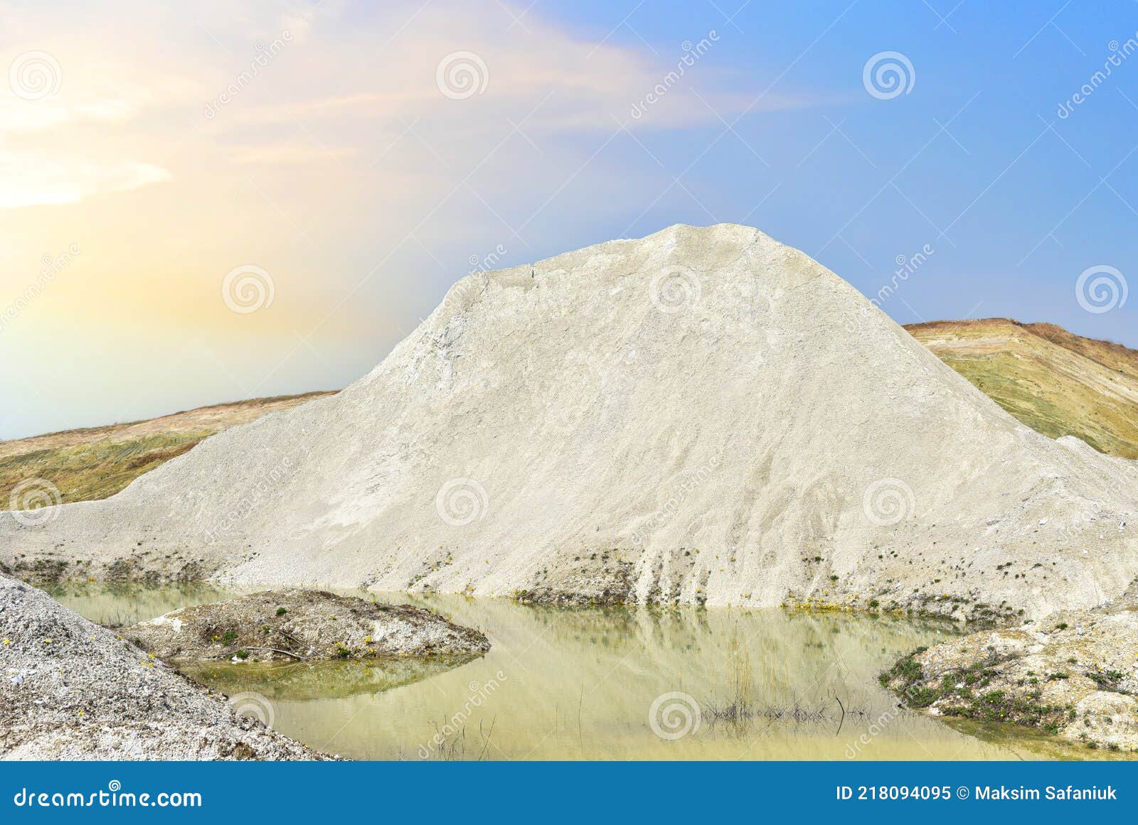 Chalk Structure on Artificial Mountain after Quarry Mining. Technogenic ...