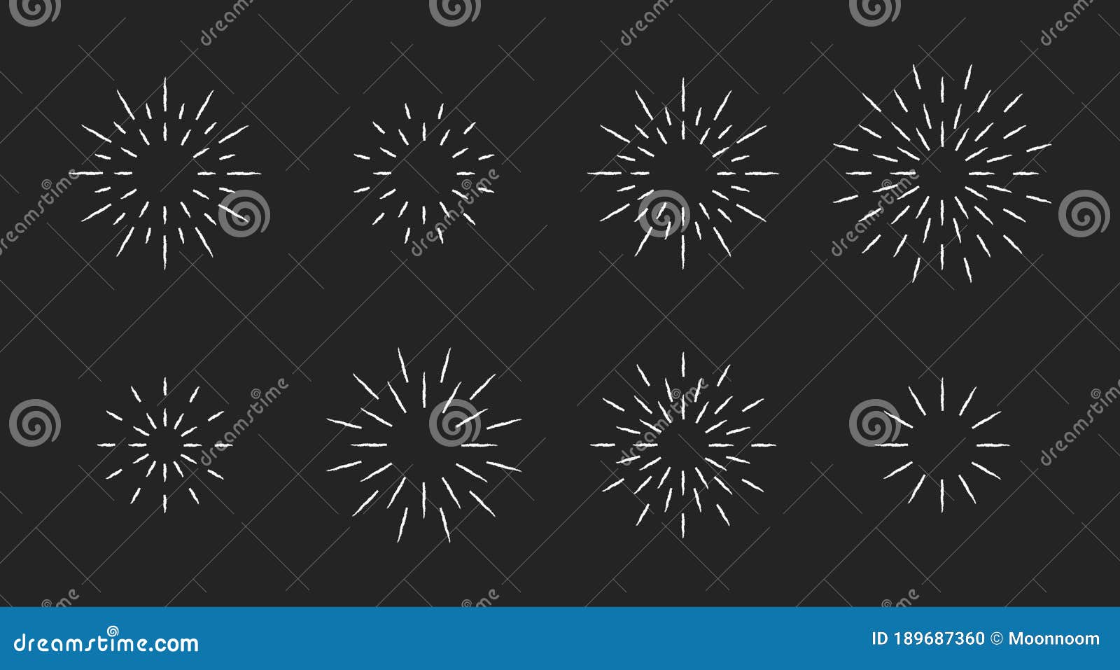 Chalk Style Star Fireworks Burst Pattern Set Stock Vector ...