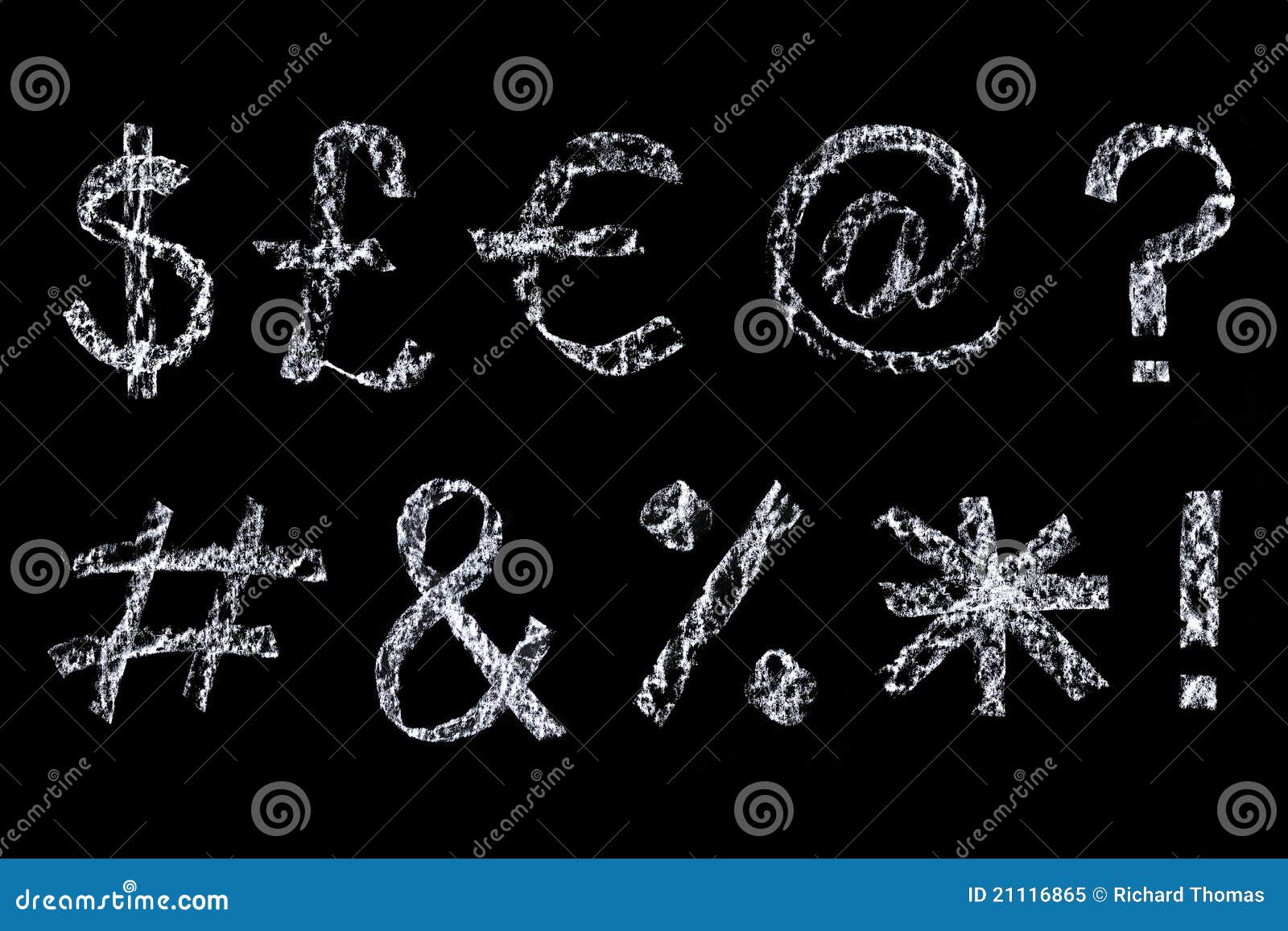 Chalk Symbols on Blackboard Stock Illustration - Illustration of white ...