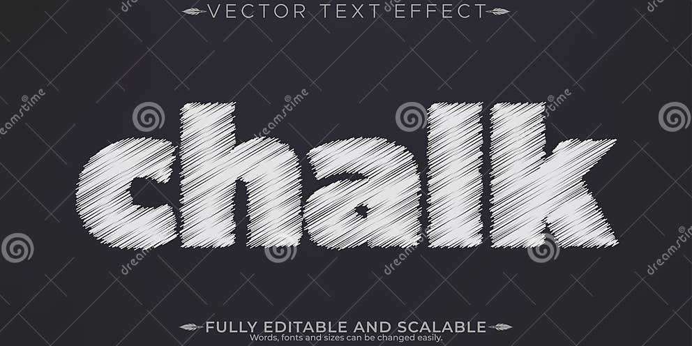 Chalk Text Effect, Editable Blackboard and School Text Style Stock ...