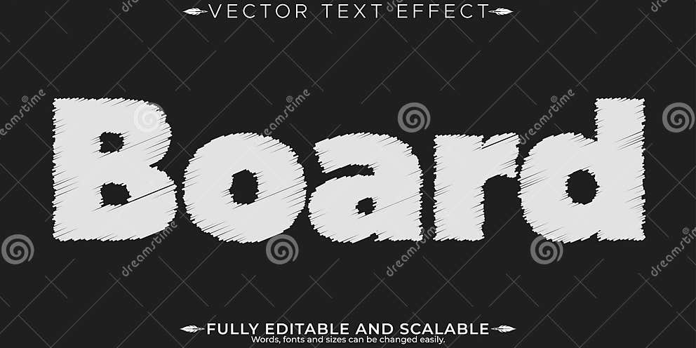 Chalk Text Effect, Editable Drawing and Sketch Text Style Stock Vector ...