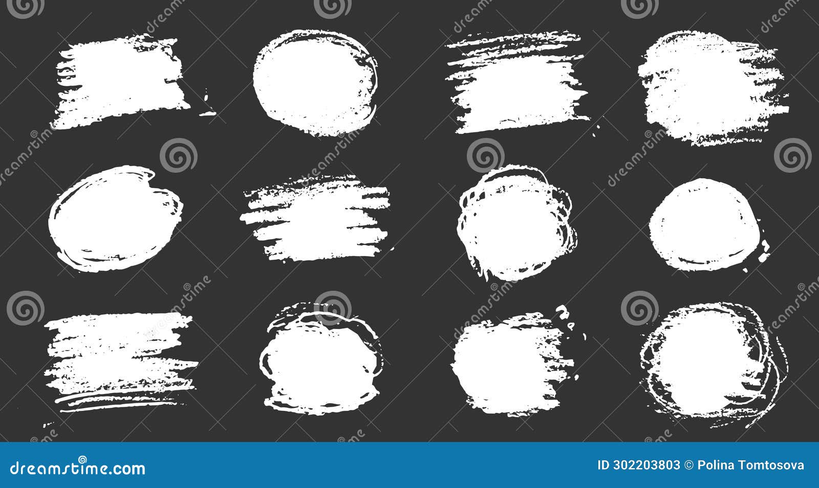 Chalk Texture Stain Set. Hand Drawn Chalk Background Doodle Effect ...