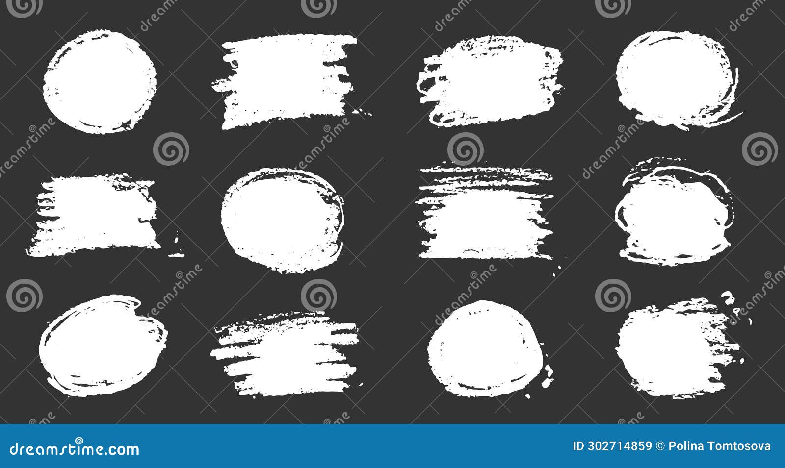 Chalk Texture Stain Set. Hand Drawn Chalk Background Doodle Effect ...