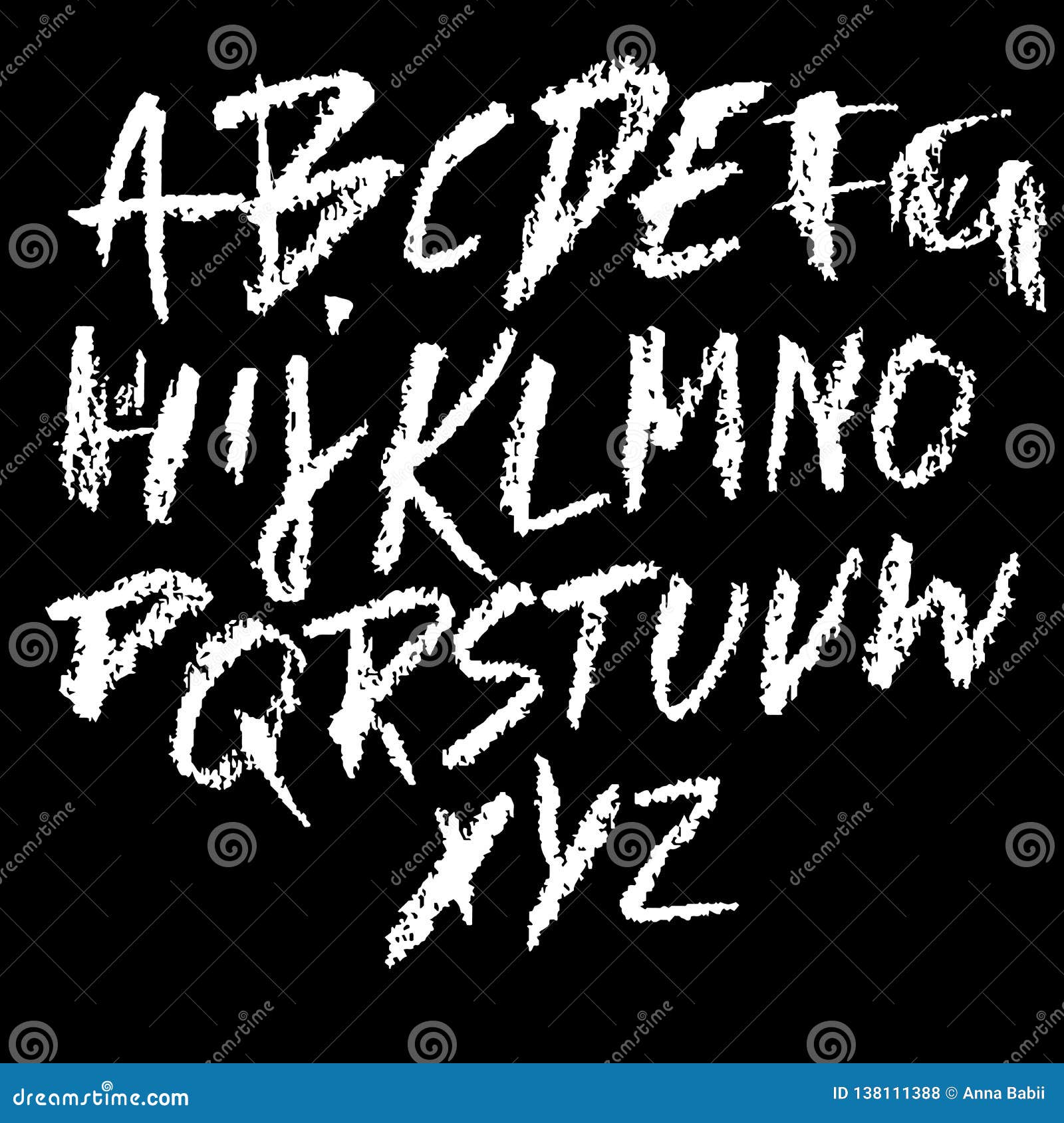 Chalk Textured Font. Grunge Script on Chalkboard. Vector Calligraphy ...