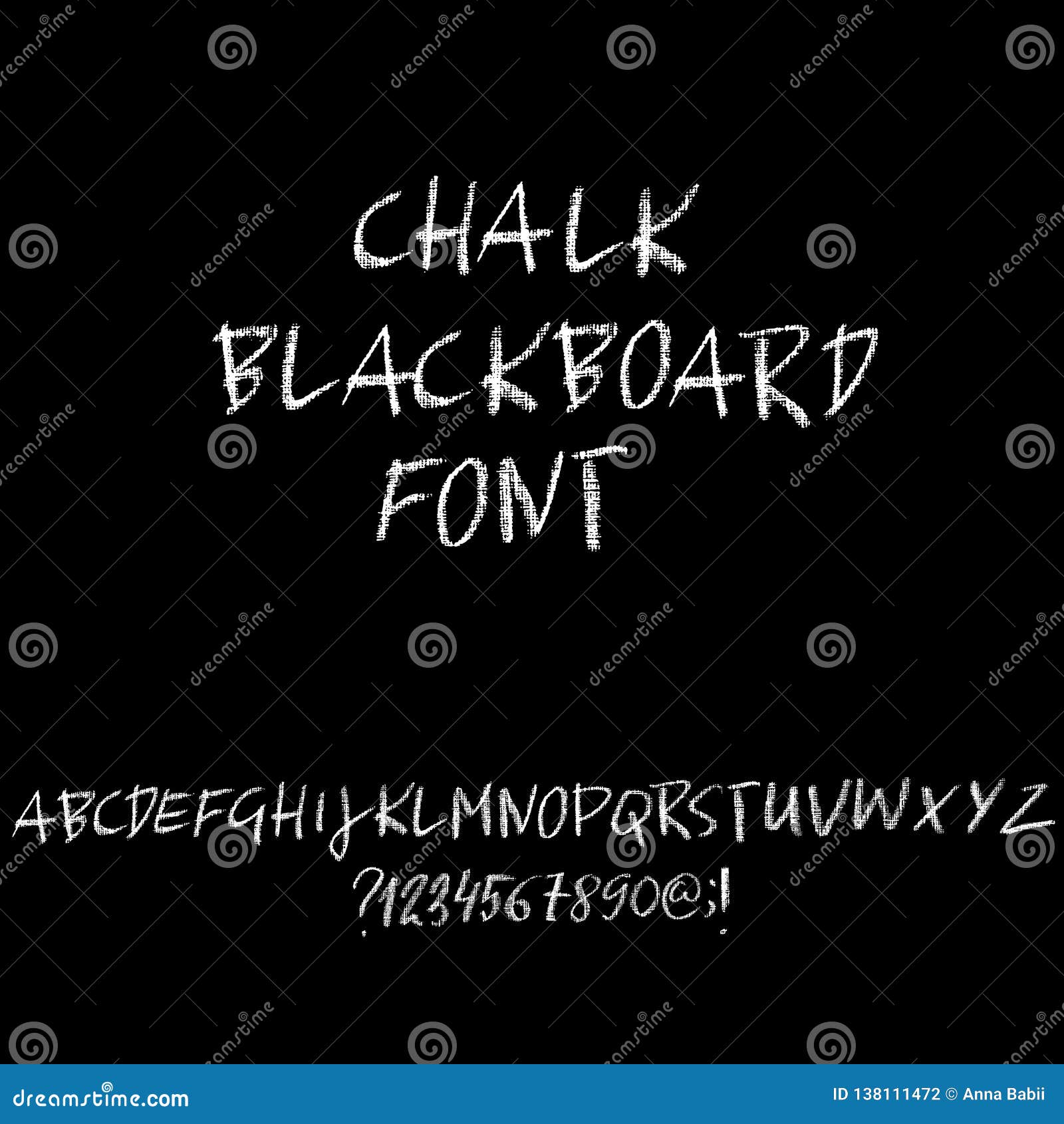 Chalk Textured Font. Grunge Script on Chalkboard. Vector Calligraphy ...