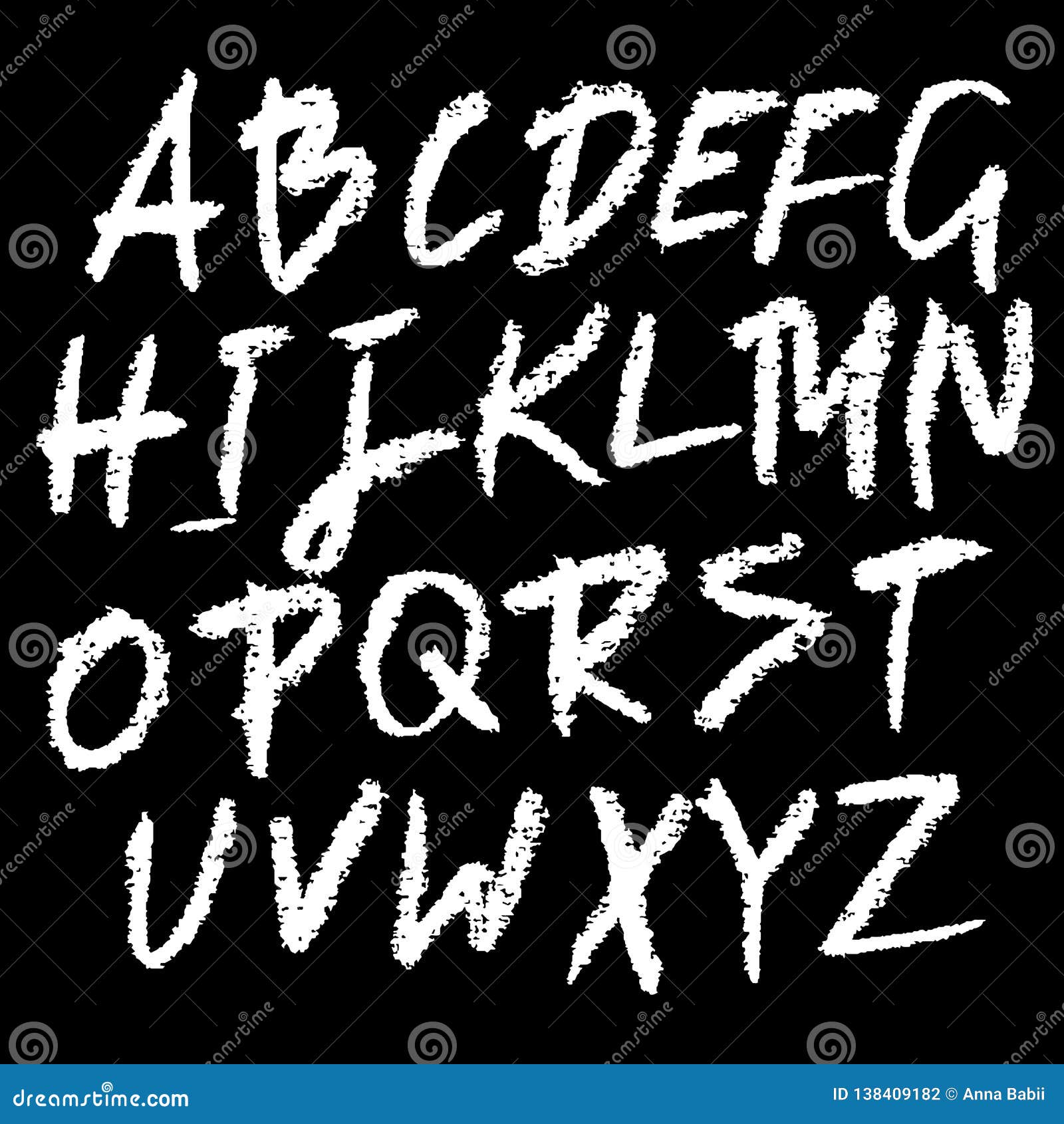 Chalk Textured Font. Grunge Script on Chalkboard. Vector Calligraphy ...