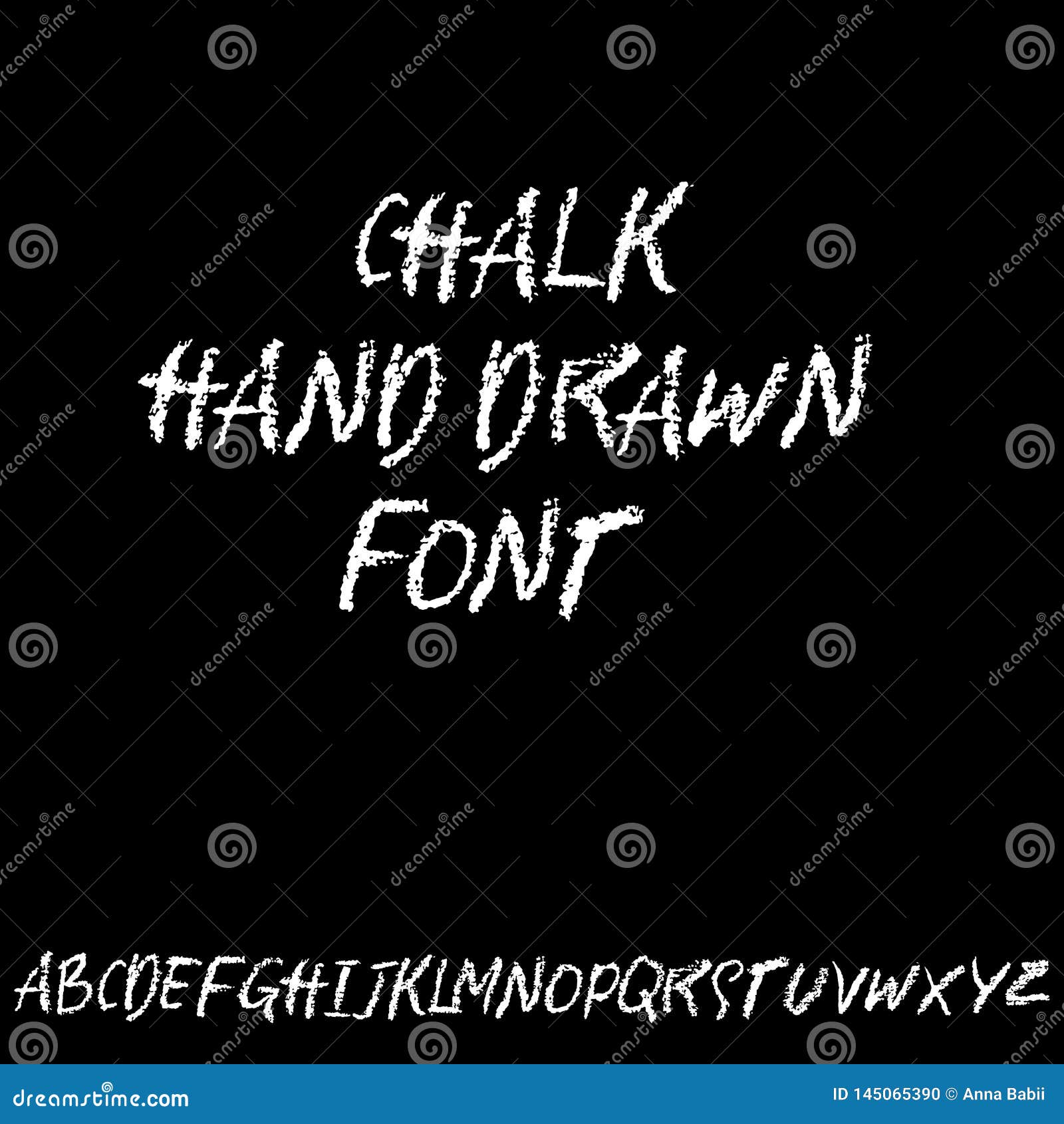 Chalk Textured Font. Grunge Script on Chalkboard. Vector Calligraphy ...