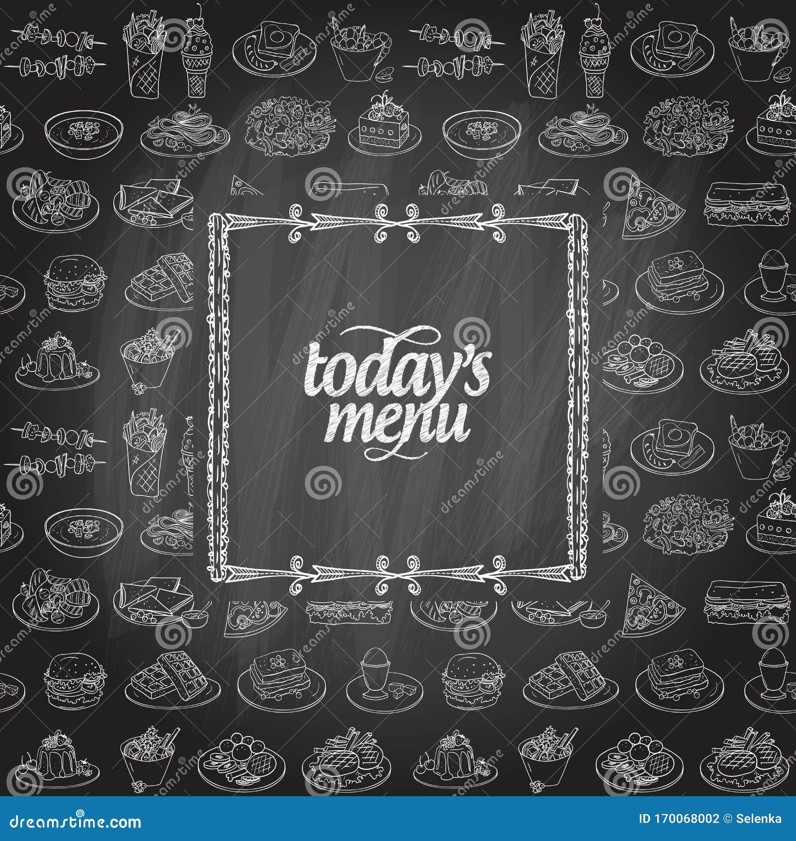 Chalk Today`s Menu Board Design Template Stock Vector - Illustration of ...