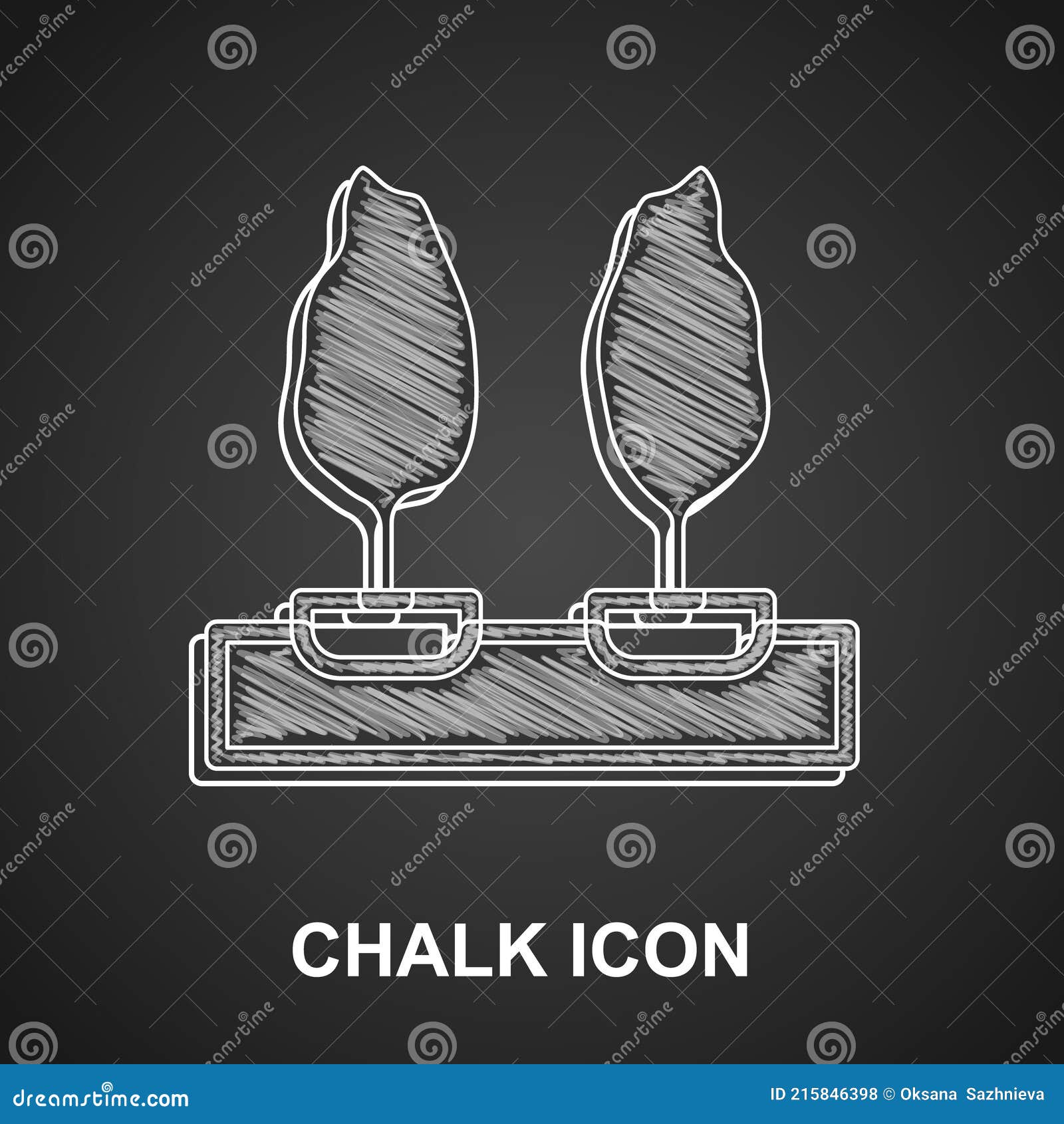 Chalk Trees Icon Isolated on Black Background. Forest Symbol Stock ...