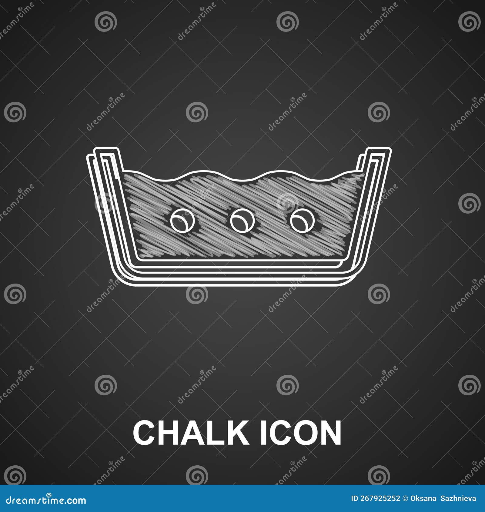 Chalk Washing Under 50 Degrees Celsius Icon Isolated on Black ...