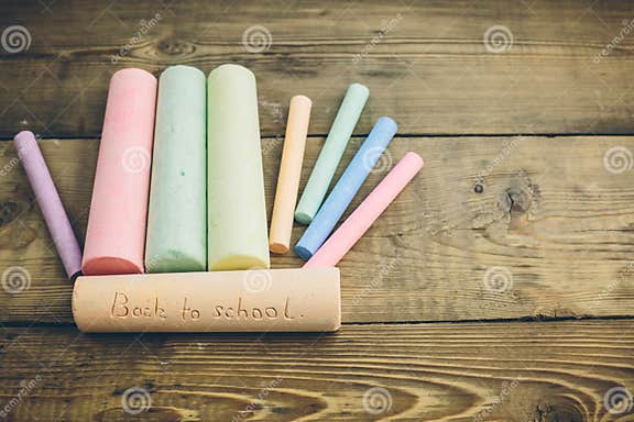 Chalk with Words Back To School Stock Image - Image of childhood ...