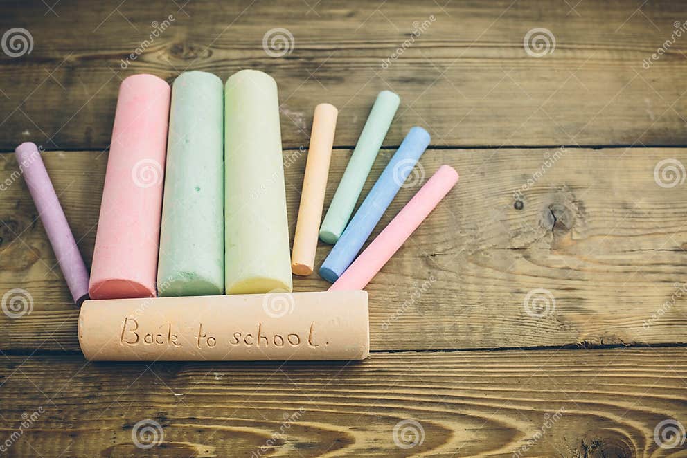 Chalk with Words Back To School Stock Image - Image of childhood ...