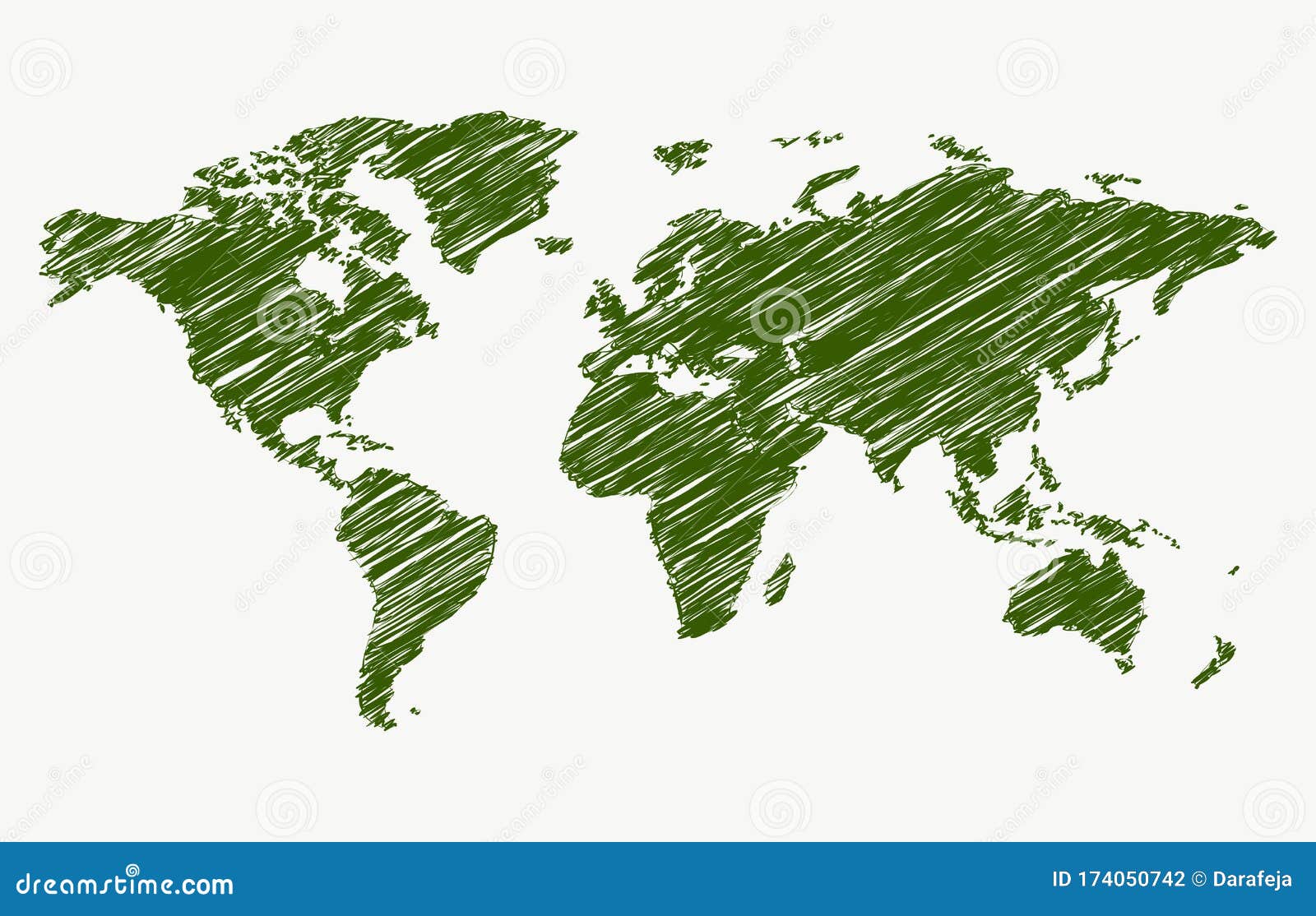 Chalk World Map Vector Illustration Isolated on White Stock Vector ...