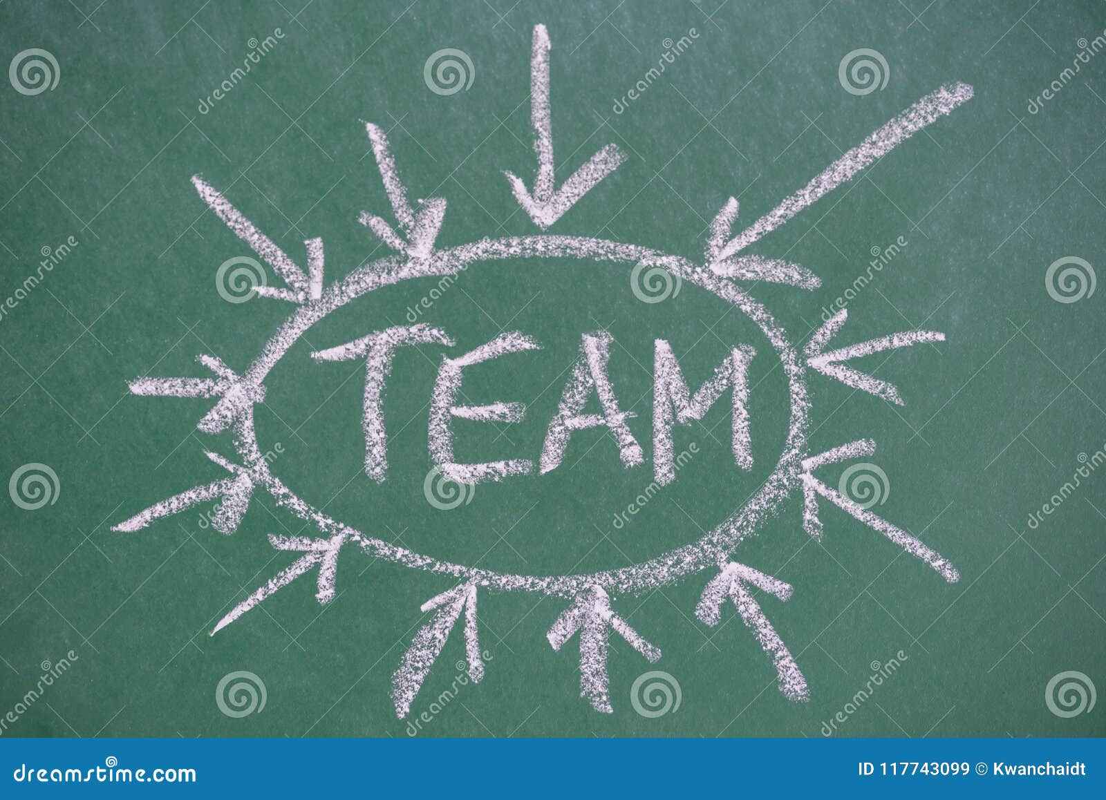 Chalk Write Text TEAM in Circle and Arrow Around Stock Image - Image of ...