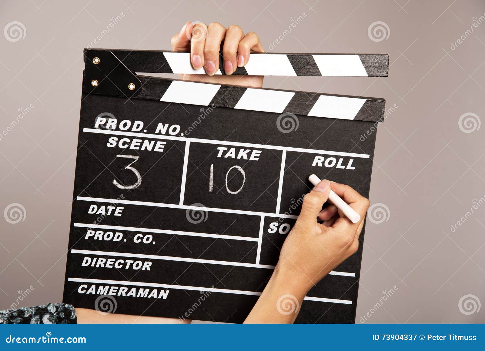 Chalk Writing on a Clapper Board Stock Image - Image of actress ...