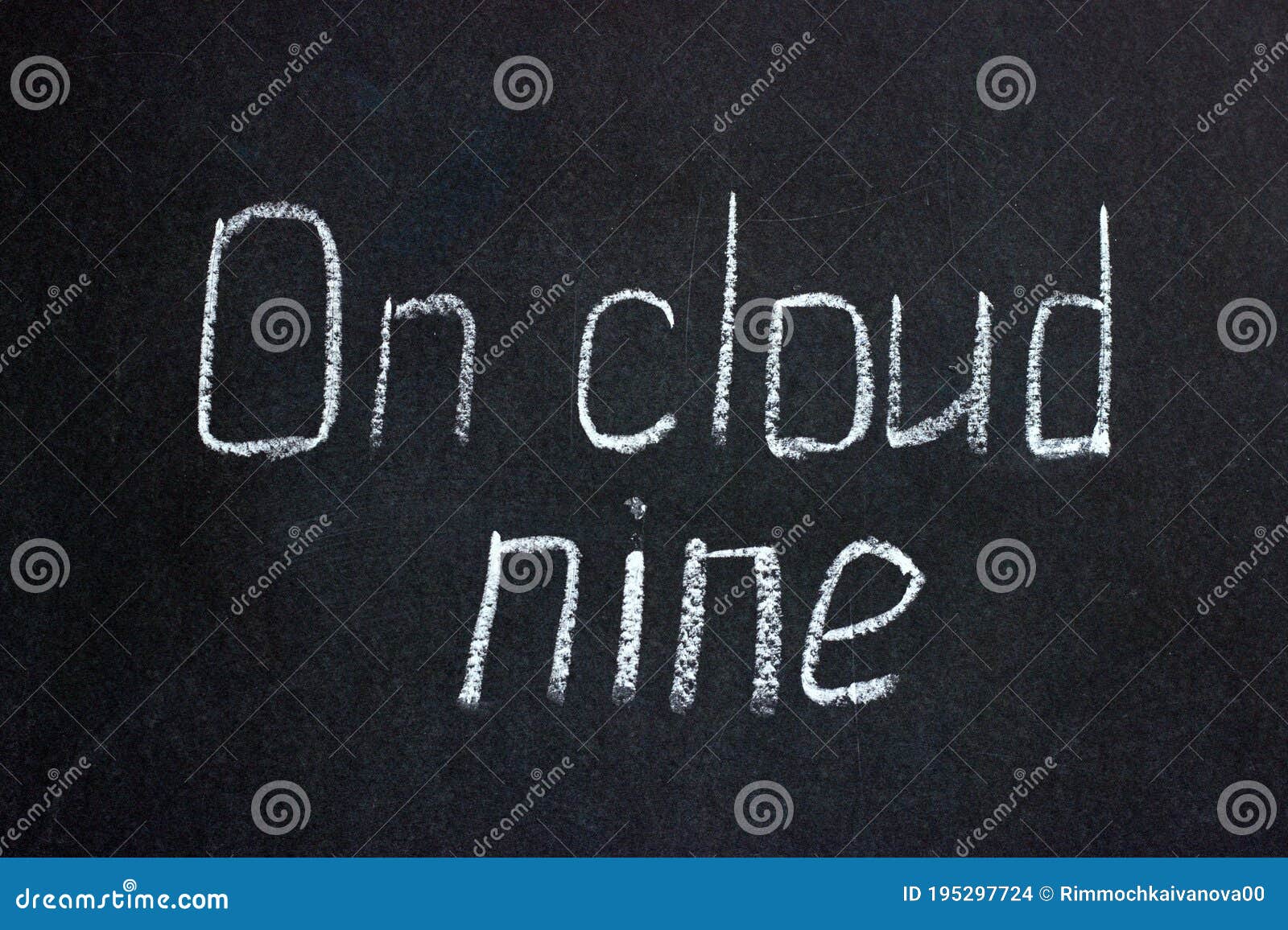 Chalk Writing on a Dark Board on Cloud Nine Stock Photo - Image of ...