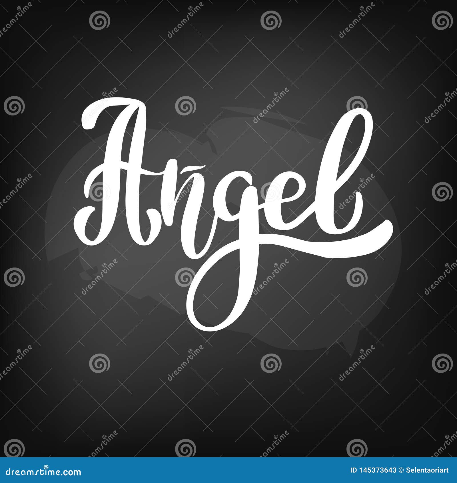 Chalkboard Blackboard Lettering Angel Stock Vector - Illustration of ...