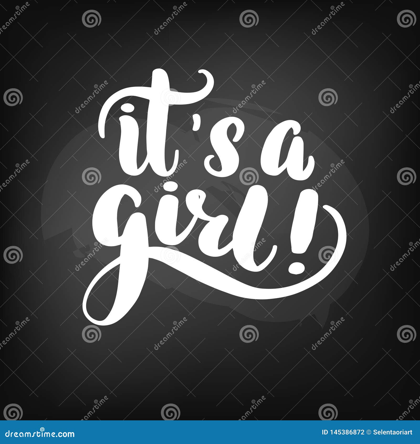 Lettering it`s a girl stock vector. Illustration of design - 145386872