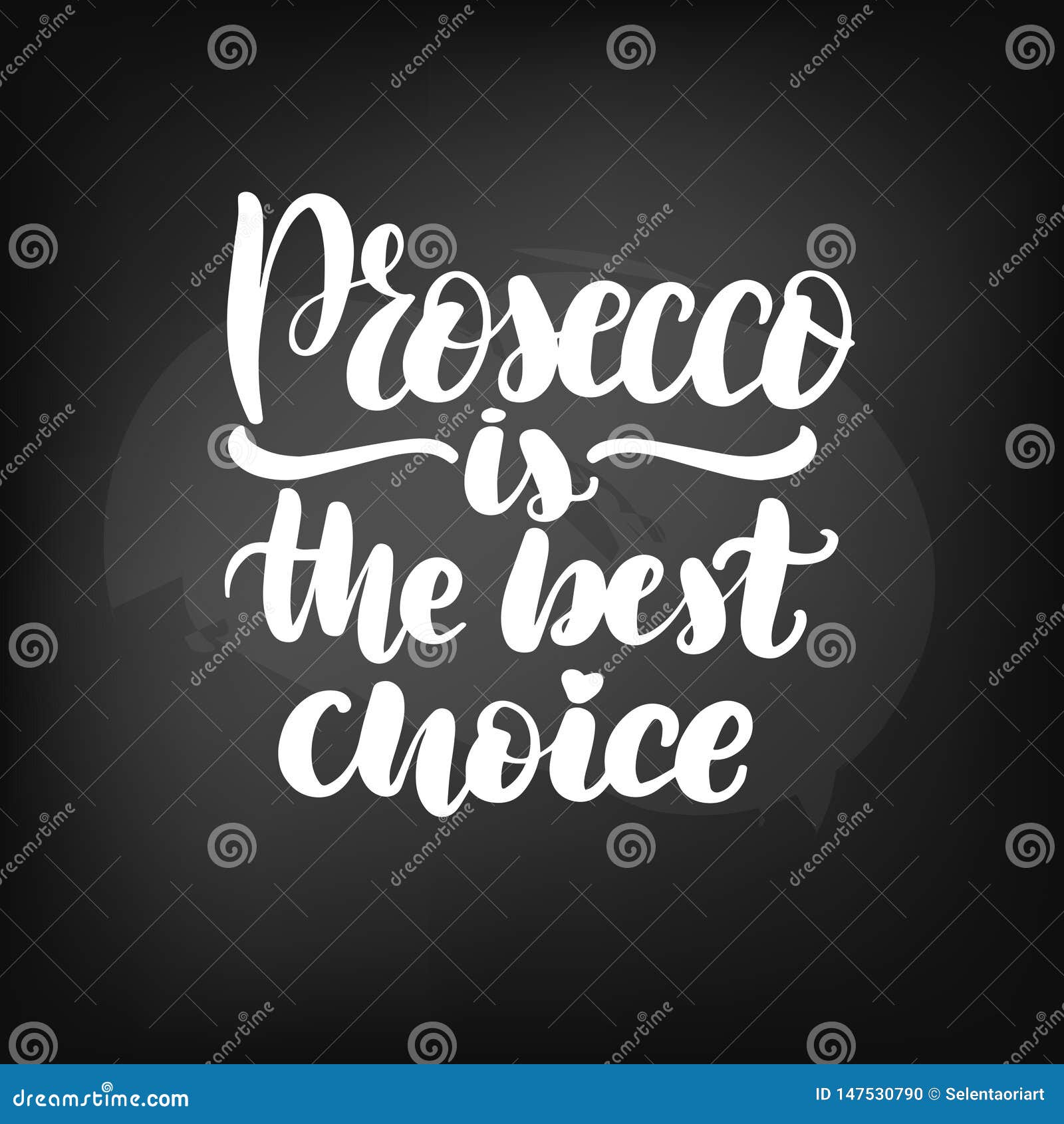 Prosecco Calligraphy Lettering With Hand Drawn Clicking Champagne ...