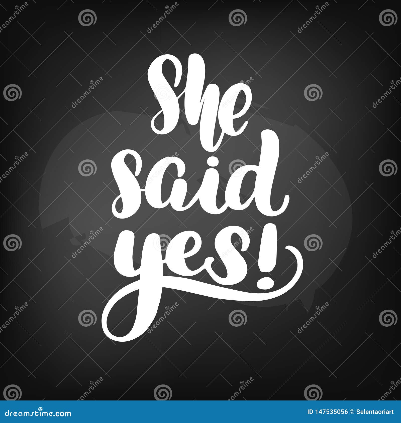 She said yes stock vector. Illustration of handwritten - 147535056