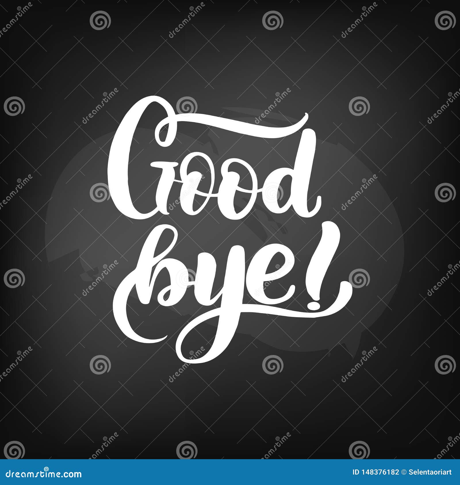 Lettering good bye stock vector. Illustration of chalk - 148376182