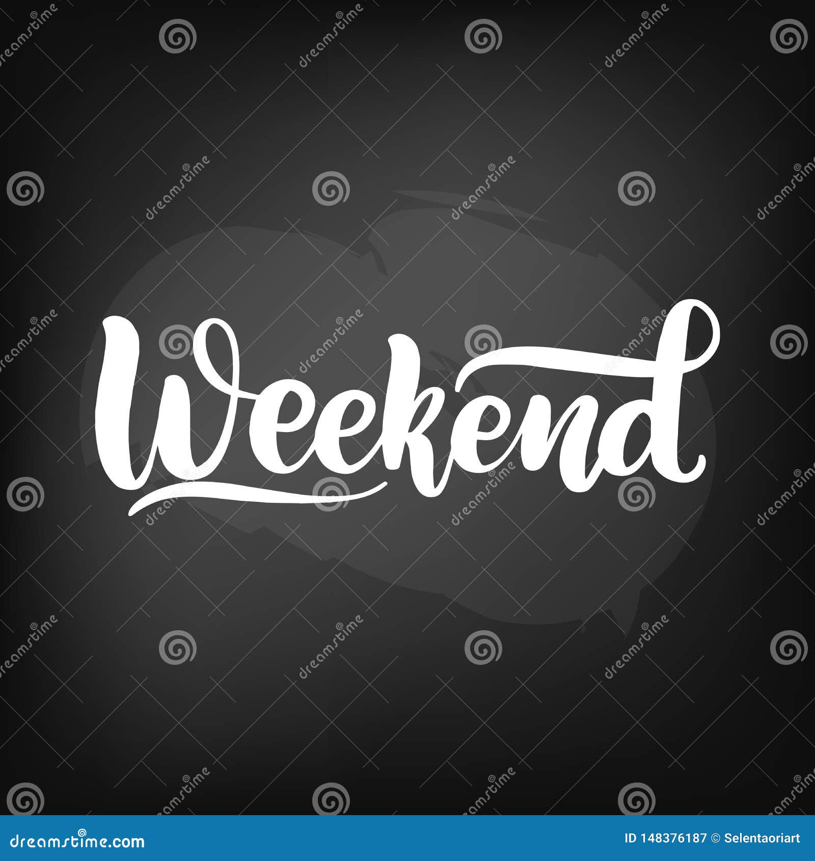 Blackboard Lettering Weekend Stock Vector - Illustration of lettering ...