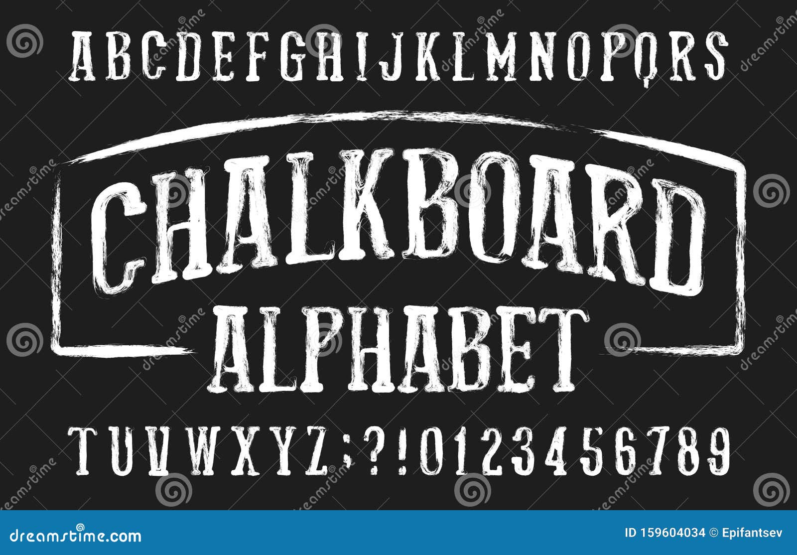 Chalkboard Alphabet Font Hand Drawn Uppercase And Lowercase Letters