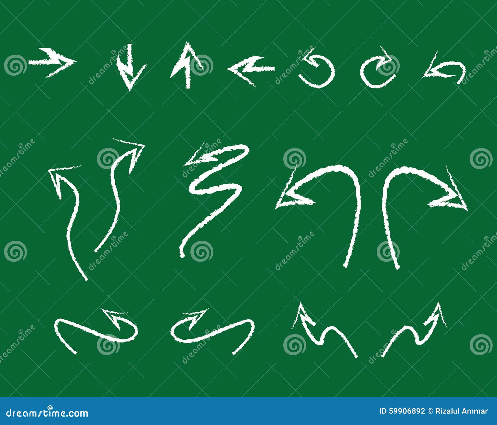 Chalkboard arrow stock vector. Illustration of drawn - 59906892