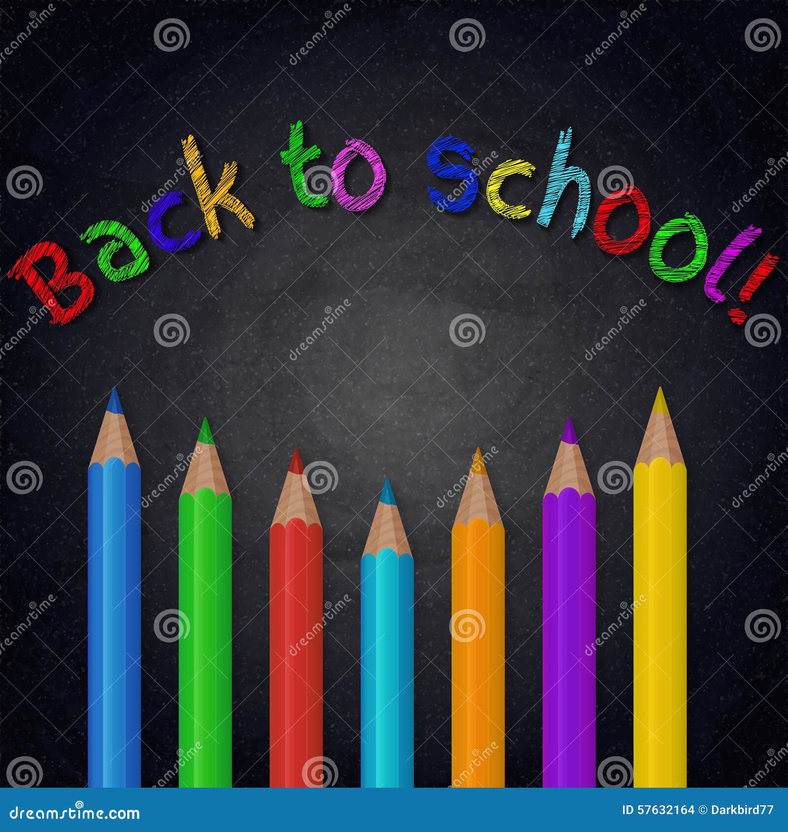 Chalkboard Background with Colorful Pencils. Back To School Stock Photo ...