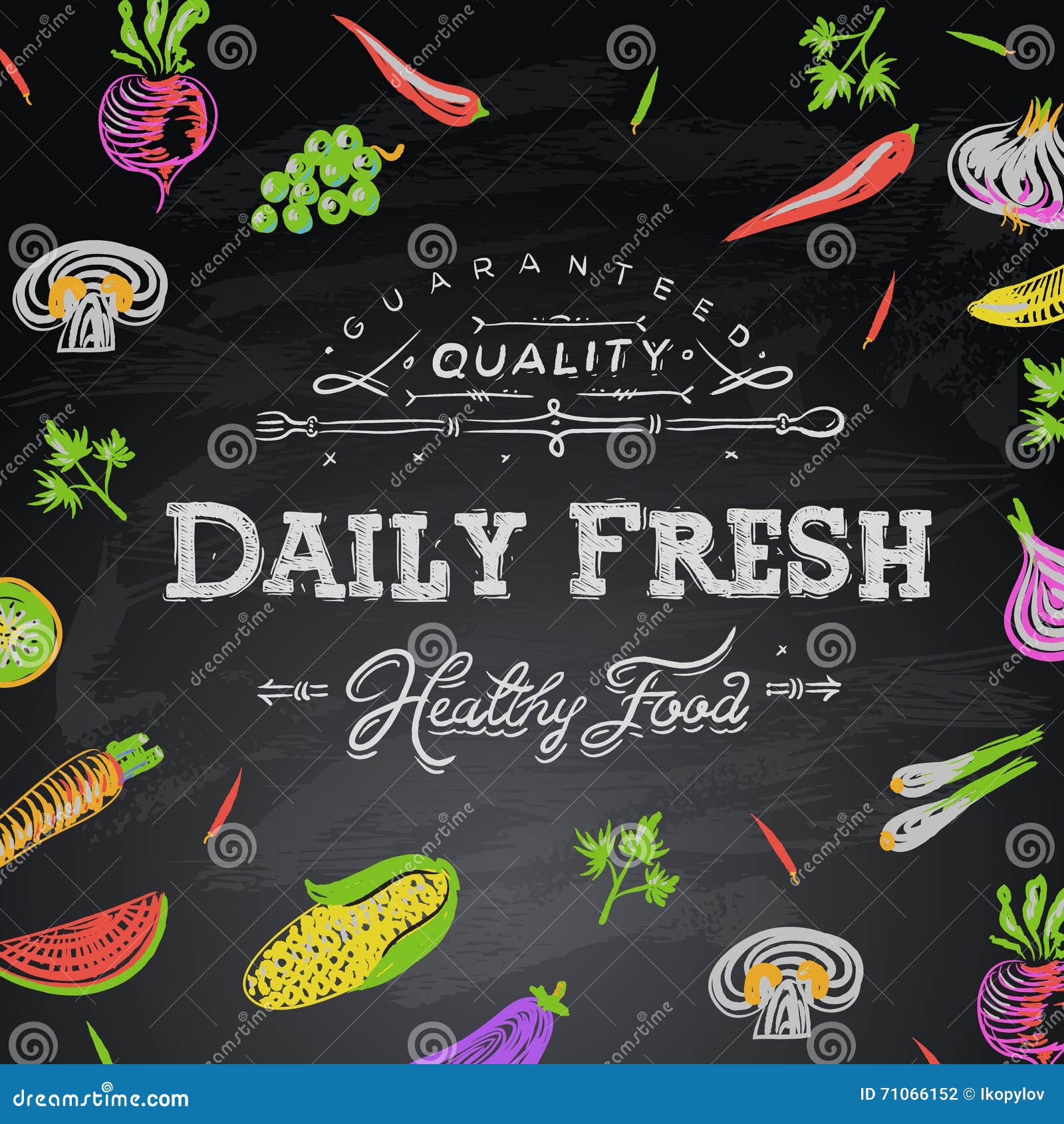 Chalkboard Background daily Fresh Food Stock Vector - Illustration of ...