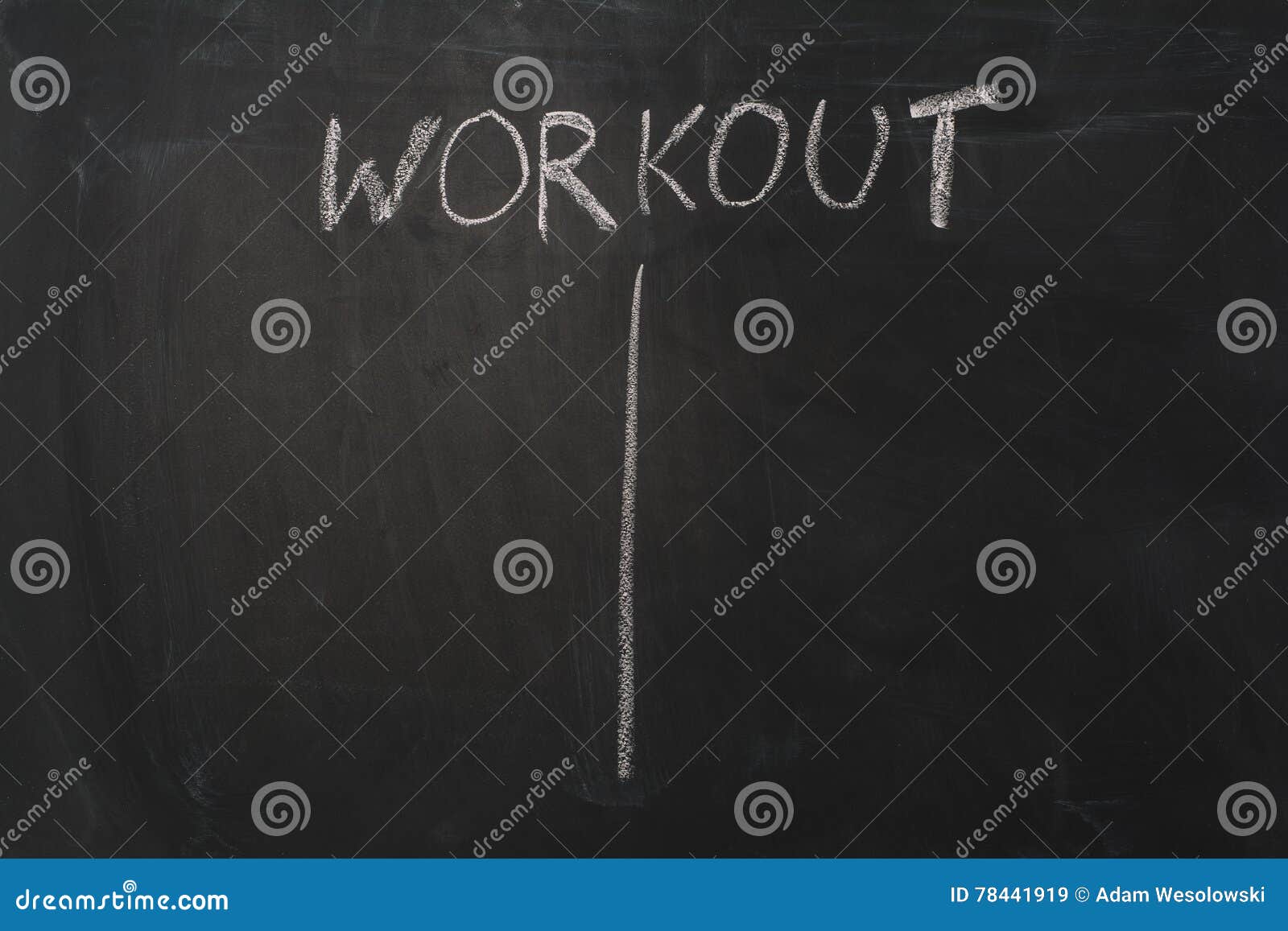 Chalkboard Background and Workout Text. Black Blackboard Frame with ...