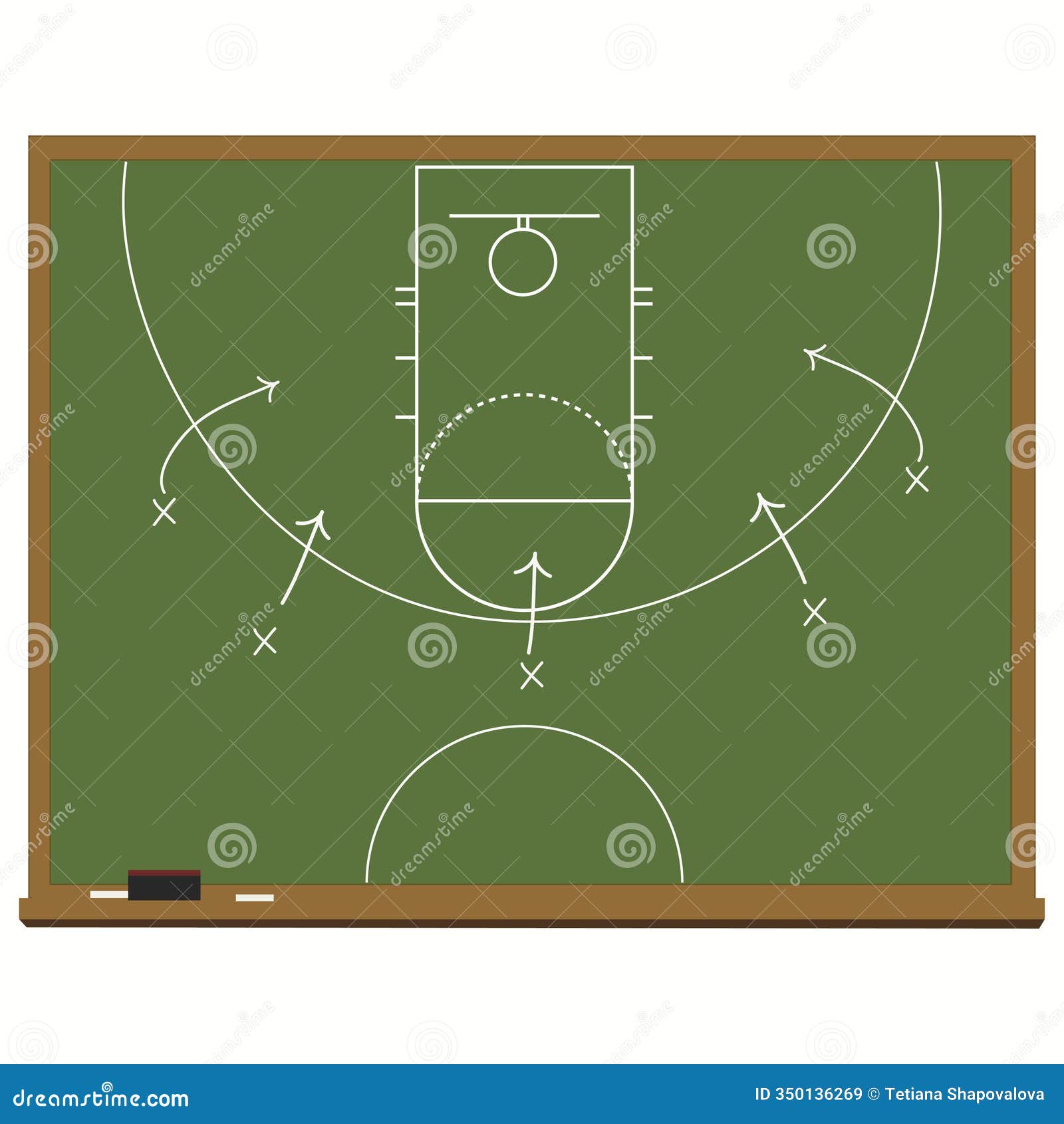 Chalkboard with Basketball Game Tactic. Vector Stock Illustration ...