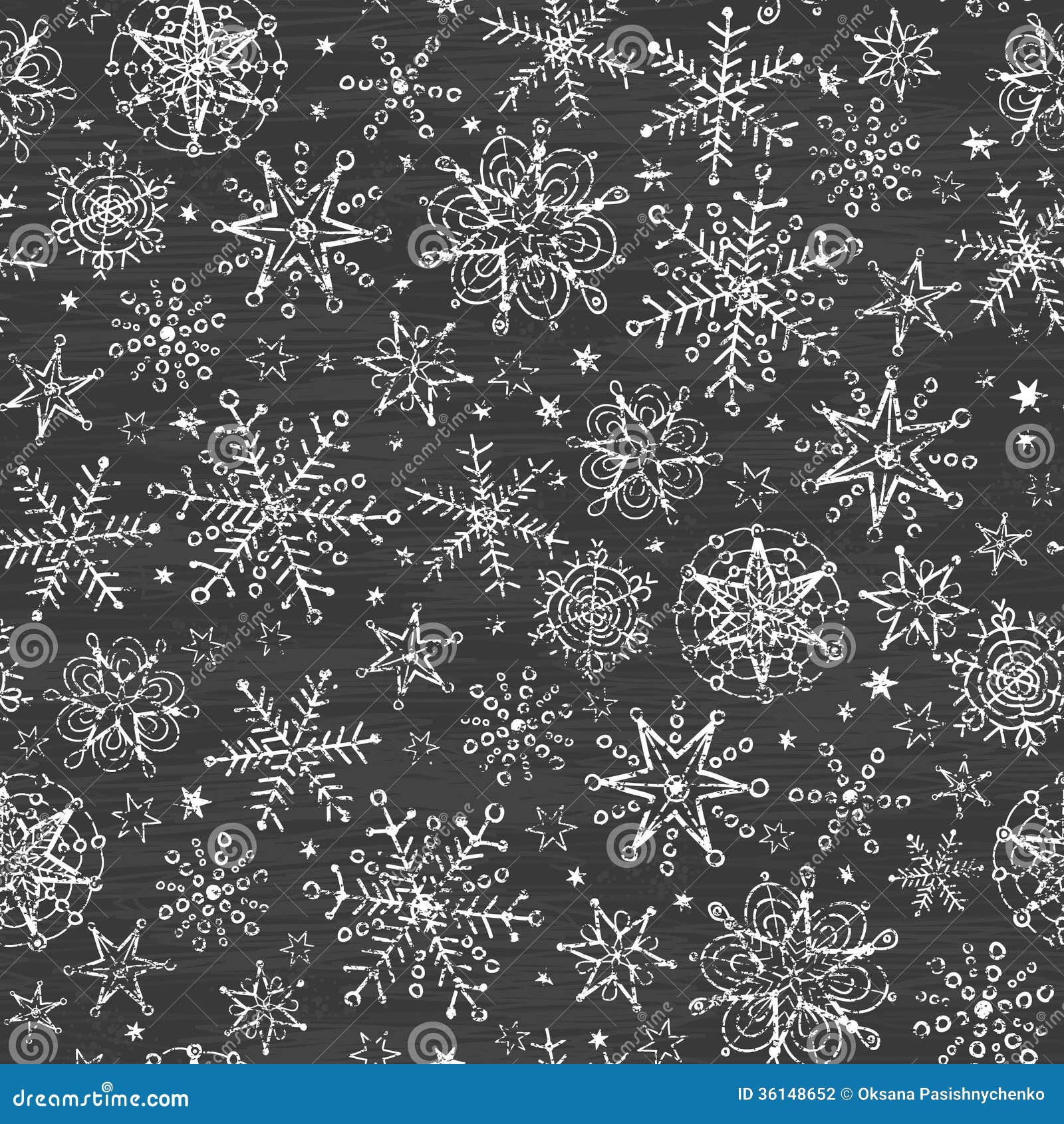 Chalkboard Black and White Snowflakes Seamless Stock Vector ...