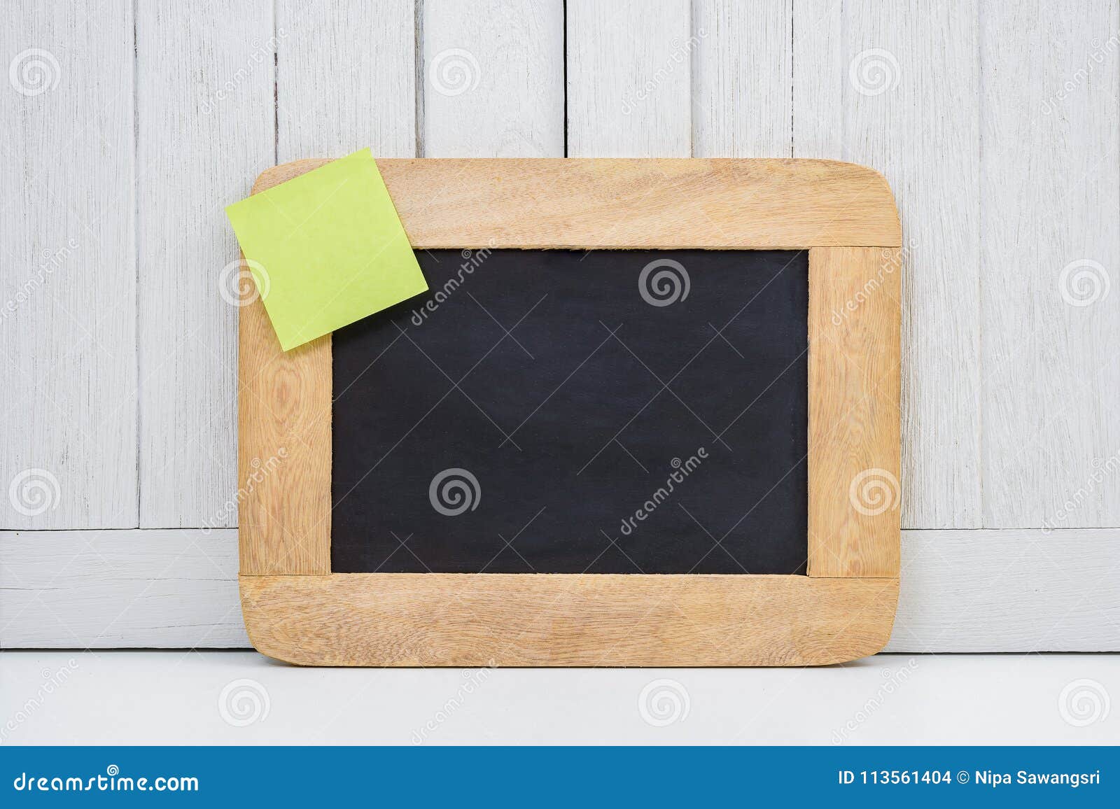 Chalkboard and Blank Sticky Note, Post Note or Post-it on Office Stock ...
