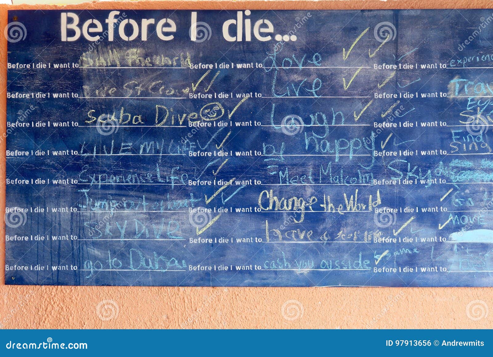 Chalkboard Bucket List stock photo. Image of bucket, list - 97913656