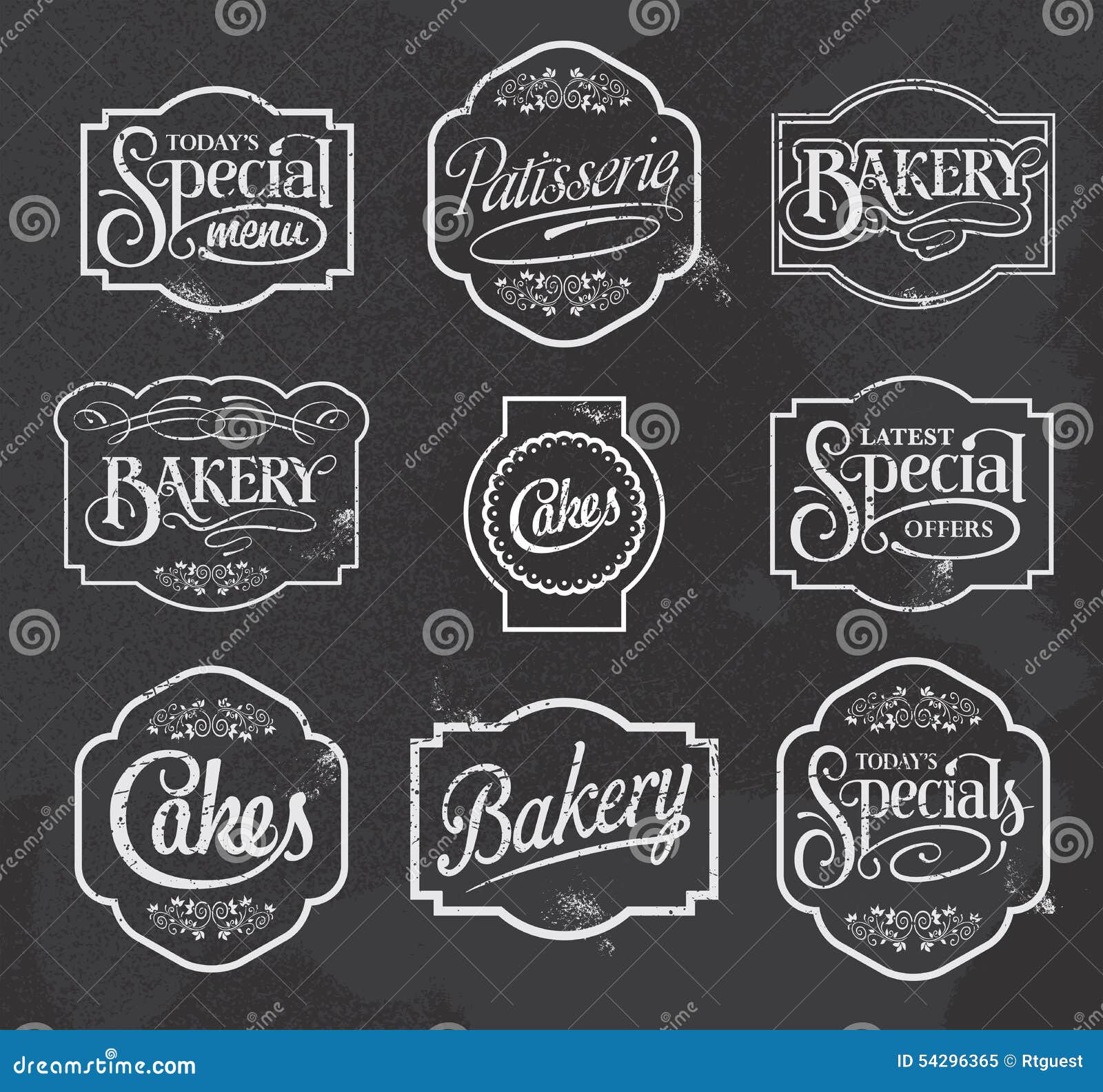 Chalkboard Calligraphic Vector Sign and Label Design Set Stock Vector ...