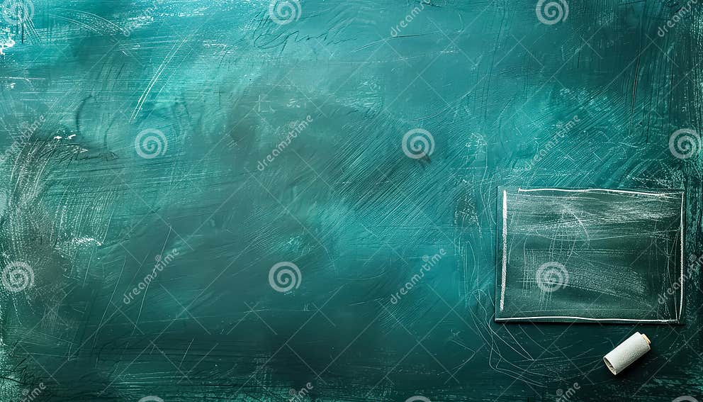 A Chalkboard with a Chalk Stick and a Cube on it. Stock Image - Image ...
