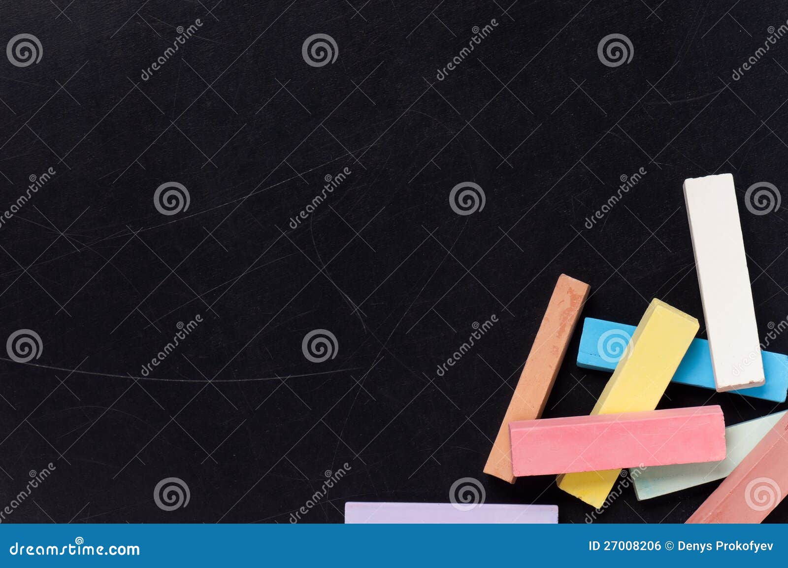Chalkboard with Colorful Chalk Stock Photo - Image of lesson ...